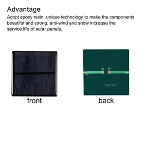 MECCANIXITY Mini Solar Panel Cell 3V 210mA 0.63W 70mm x 70mm for DIY Electric Power Project Pack of 5