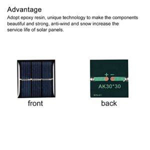 MECCANIXITY Mini Solar Panel Cell 1.5V 60mA 0.09W 30mm x 30mm for DIY Electric Power Project Pack of 5