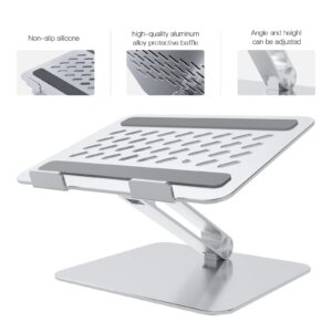 Laptop Stand for Desk, Laptop Stand, Computer Stand, Foldable Height Adjustable Ventilated Aluminium Portable Laptop Stand, for Men Working from Home Tech Gifts, Fits for All 10-17.3" Thin Laptops