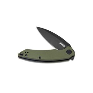 KUBEY Leaf KU333C Pocket Knife for EDC, Small Folding Knife with 2.99 Inch Blade G10 Handle, Reversible Deep Carry Pocket Clip for Camping Hunting Hiking