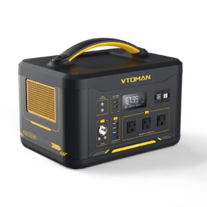 vtoman jump 1500x portable power station 1500w (3000w peak), 828wh lifepo4 (lfp) battery powered generator with expandable capacity, 3x pure sine wave 1500w ac outlets, 2xpd 100w, 3x regulated 12v dc