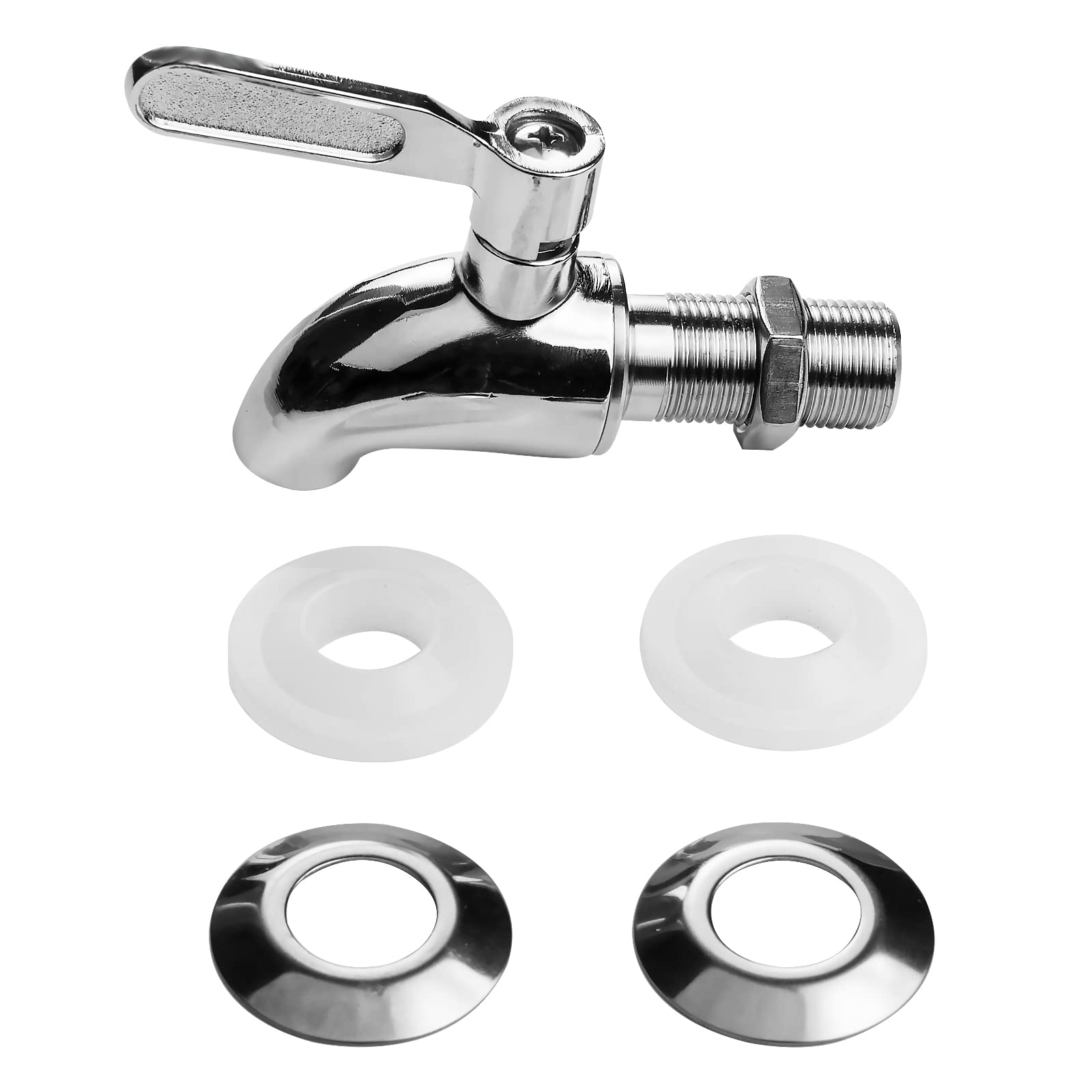 Replacement Spigot for Beverage Dispenser, Stainless Steel Spigot for Drink Dispenser, ​Water Dispenser Faucet, Food Grade, with Anti-Clogging Cap (1PACK)