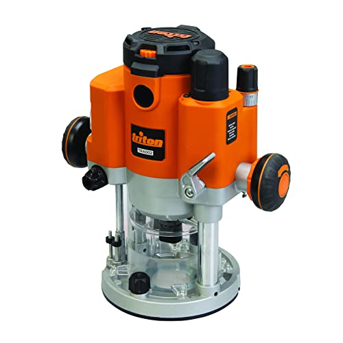 TRITON TRA002KIT 3-1/4 HP, 15 Amp Dual Mode Precision Plunge Router with Built-In Router Lift and Accessories, Orange