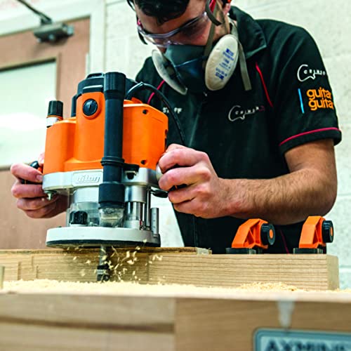 TRITON TRA002KIT 3-1/4 HP, 15 Amp Dual Mode Precision Plunge Router with Built-In Router Lift and Accessories, Orange