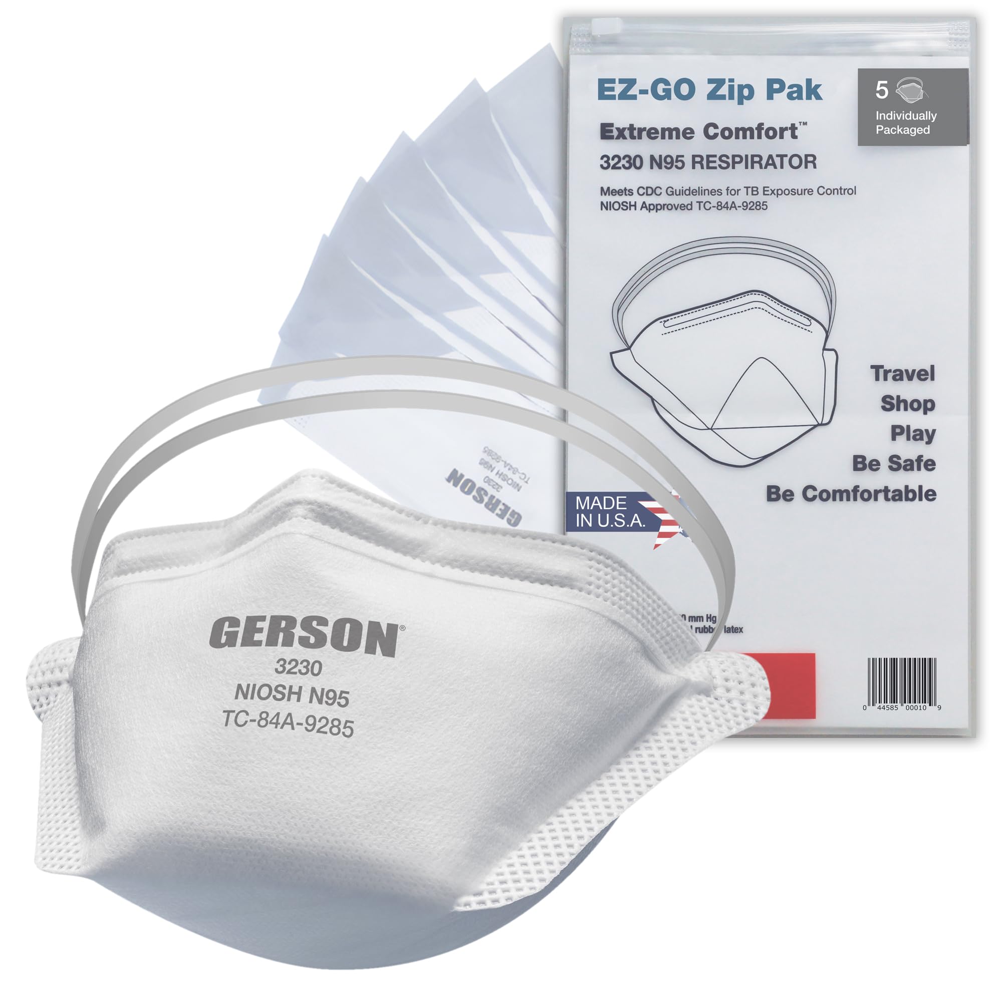 GERSON Pouch Respirator Face Masks - White Respirator Masks for Adults, 3230 Series