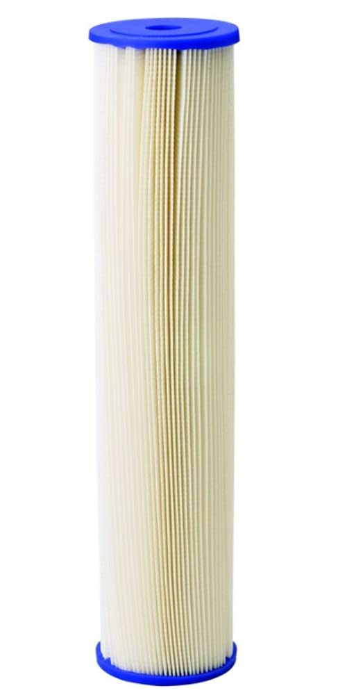 Pentair Pentek ECP20-20BB Big Blue Sediment Water Filter, 20-Inch, Whole House Heavy Duty Pleated Cellulose Polyester Replacement Cartridge, 20" x 4.5", Blue End-Cap, 20 Micron, Pack of 6