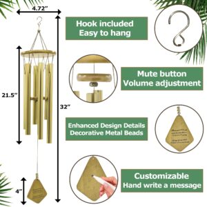 LUXULLAN 32'' Rustic Gold Wind chimes outdoor clearance, Windchimes in memory of a loved one, condolences gift for loss, sympathy memorial wind chimes for outside