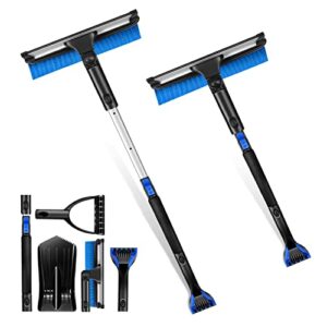 yashine 5 in 1 snow shovel and brush kit 37.5" snow brush for car ice scraper broom with foam handle 270 ° rotating brush head snow shovel for cars, trucks, suvs snow removal