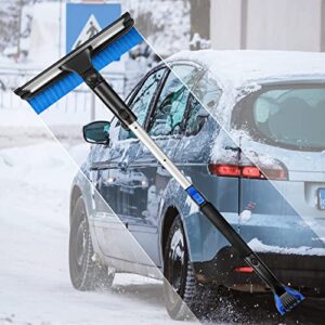 YASHINE 5 in 1 Snow Shovel and Brush kit 37.5" Snow Brush for car Ice Scraper Broom with Foam Handle 270 ° Rotating Brush Head Snow Shovel for Cars, Trucks, SUVs Snow Removal