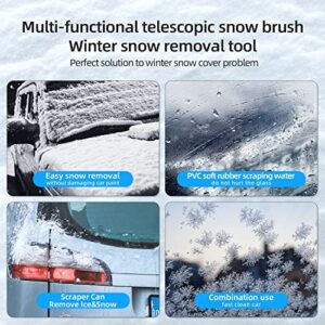 YASHINE 5 in 1 Snow Shovel and Brush kit 37.5" Snow Brush for car Ice Scraper Broom with Foam Handle 270 ° Rotating Brush Head Snow Shovel for Cars, Trucks, SUVs Snow Removal