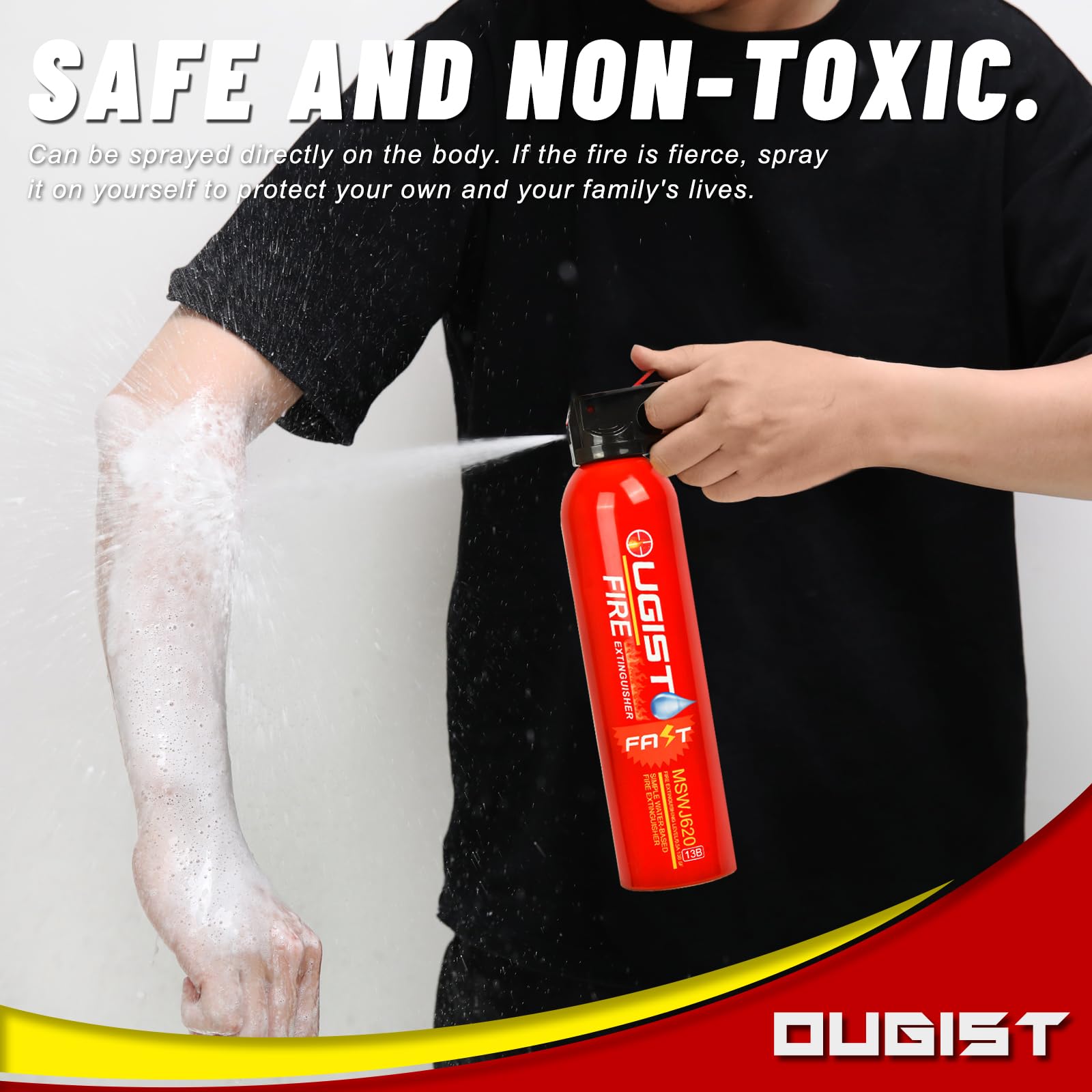 Ougist Fire Extinguisher for Home 620ml 2 Count,Can Prevent Re-Ignition,Best Suitable for Vehicle The House Car Truck Boat Kitchen Water-Based Fire Extinguisher