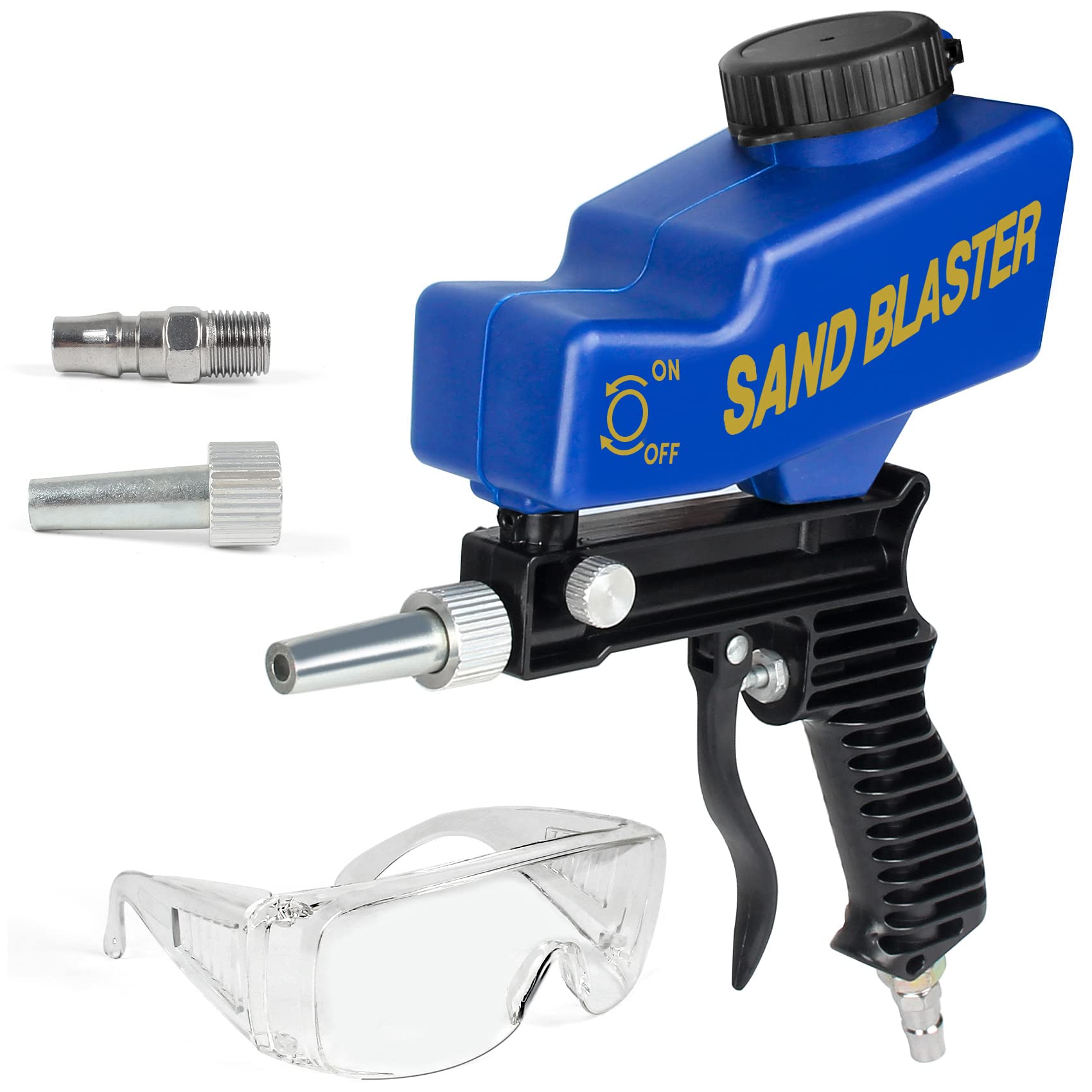 Sand Blaster Gun Kit,Portable Handy Sand Blasters,Sand Blaster Gun kit for air Compressor, for Cleaning Rust, Dirt, Paint, & Glass Etching DIY Projects.