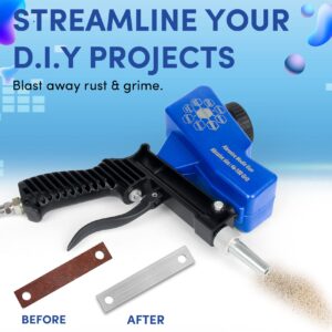 Sand Blaster Gun Kit,Portable Handy Sand Blasters,Sand Blaster Gun kit for air Compressor, for Cleaning Rust, Dirt, Paint, & Glass Etching DIY Projects.