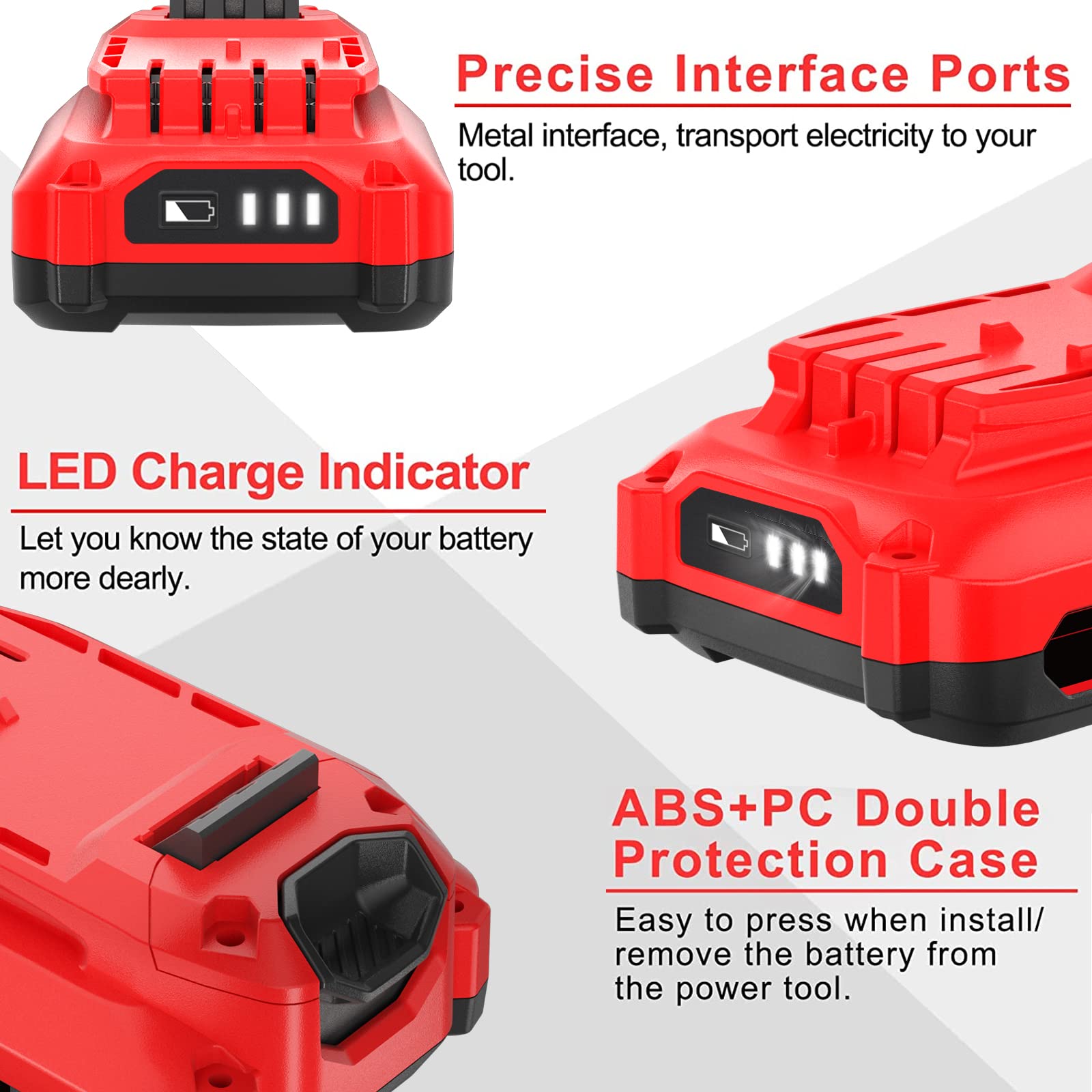 2Pack 3500mAh Lithium Replacement Battery for Craftsman V20 Battery Compatible with Craftsman 20V Battery CMCB201 CMCB202 CMCB202-2 CMCB204 CMCB204-2 CMCB205 CMCB206 20 Volt Cordless Power Tools