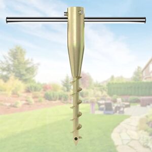 portable umbrella base,heavy duty beach metal umbrella sand anchor for flag, christmas tree, umbrella, fishing rod, outdoor park patio beach umbrella stake for use in ground, soil, grass, sand