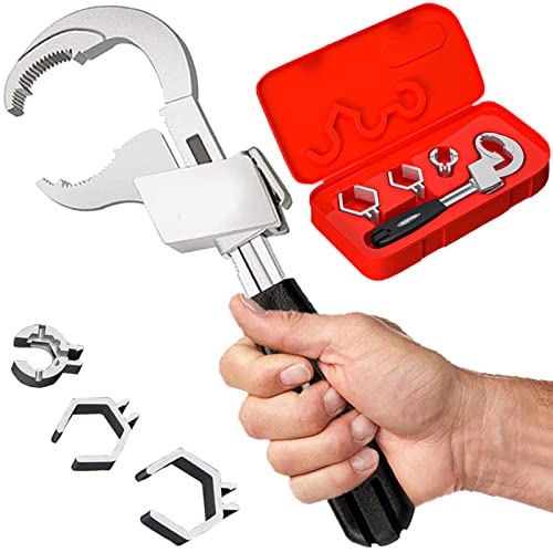 4DJ Universal Adjustable Double-ended Wrench Multifunctional Bathroom Wrench for Pipe Basin Faucet Bathroom Wrench Tool, Disassembly and Assembly Faucet Sink Water Plumbing Repair (DJWW103)