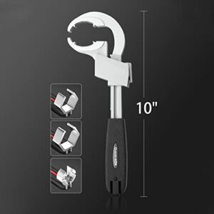 4DJ Universal Adjustable Double-ended Wrench Multifunctional Bathroom Wrench for Pipe Basin Faucet Bathroom Wrench Tool, Disassembly and Assembly Faucet Sink Water Plumbing Repair (DJWW103)