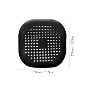 4 Pieces Shower Drain Hair Catcher Bathtub Stopper Home Drain Protectors Drain Cover with Sucker Water Trap Sink Cover for Bathroom Bathtub and Kitchen (Black)