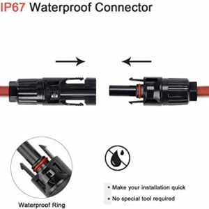 Vorole 10AWG/6mm² Solar Panel Extension Cable, 20FT Cable Wire with Female&Male Connector, 1 Pair Black&Red