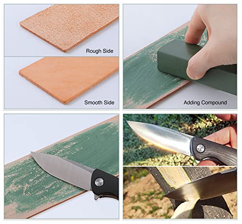 Knife Sharpening Stone Kit Actual Grit KEENBEST Large 4 Side 400 1000 3000 8000 Complete Wet Stones Set Japanese Professional Kitchen Knives Sharpeners Whetstone Flattening Stone Base Guide Leather