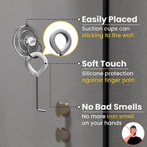 ARIOSOX 2-Pack Shower Drain Hook for Drain Cover Removal, Assists with Linear Drain Grate Removal and Clean, Stainless Steel Silicone Protector Extractor Tool.