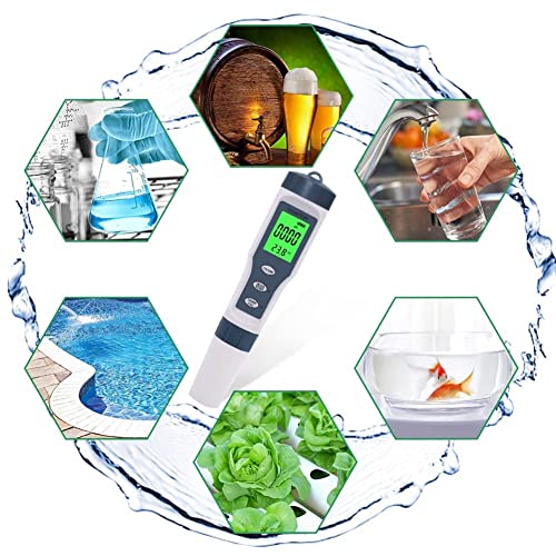 G · PEH Digital pH Meter with ATC pH Tester,3 in 1 pH TDS Temp Meter, 0.01 Resolution High Accuracy PH Meter for Water Hydroponics Digital Pen Type Tester for Household Drinking Wine Aquariums