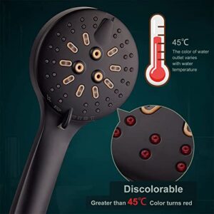 BATHPRO High Pressure Shower Head with Handheld, 6-mode Showerhead with Long Hose Stainless Steel 59", Built-in Power Wash to Clean, Adjustable Brass Ball Joint Bracket (2.5GPM, Matte Black)