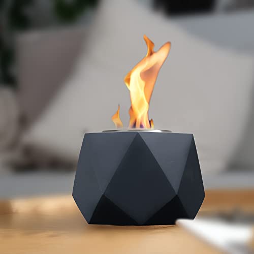 SAVGE Tabletop Fire Pit - 2+ Hour Burn, Indoor Fire Pit, Mini Personal Fire Pit Indoor Outdoor, Fire Bowl, Indoor Smores Maker, Mini Fire Pit, Small Fire Pits Outside Patio,Odorless Smokeless (Black)