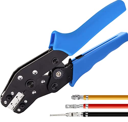 Taiss JST Crimping Tool,Dupont Crimping Tool,JST Crimper,Dupont Crimper,Ratcheting Wire Crimper for JST Connector XH 2.54mm,PH2.0,D-sub Terminals,(0.08-0.5mm² 28-20AWG)