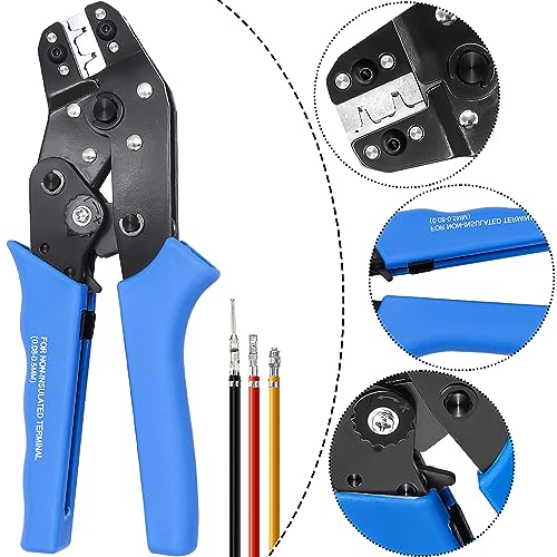 Taiss JST Crimping Tool,Dupont Crimping Tool,JST Crimper,Dupont Crimper,Ratcheting Wire Crimper for JST Connector XH 2.54mm,PH2.0,D-sub Terminals,(0.08-0.5mm² 28-20AWG)