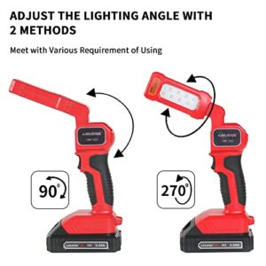 MANUSAGE 3/8" 20V Cordless Electric Ratchet Wrench, 44.25 Ft-lbs,380RPM, with 2 x 2.0A rechargeable lithium ion batteries，Charger and 20V Lithium-Ion LED work light