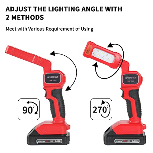 MANUSAGE 3/8" 20V Cordless Electric Ratchet Wrench, 44.25 Ft-lbs,380RPM, with 2 x 2.0A rechargeable lithium ion batteries，Charger and 20V Lithium-Ion LED work light