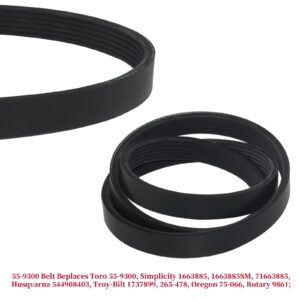 GELASKA 2 Pack 55-9300 Drive Belt Replaces Husqvarna 544908403, Simplcity 1663885, 1663885SM, Toro 55-9300, Troy-Bilt 1737899 for Toro CCR2000 CCR2400 CCR2500 CCR3000 Snow Throwers