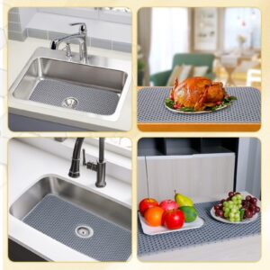 Bestjing Silicone Sink Mat, Sink Protectors for Kitchen Sink with Center Drain, 26'' x 14'' Kitchen Sink Accessory, Non-Slip Heat Resistant Sink Mats for Bottom of Farmhouse Stainless Steel Sink