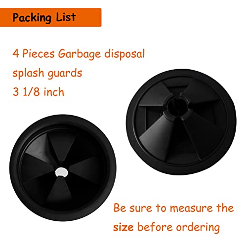 Triwin Garbage Disposal Splash Guards 3 1/8 inch 4 Pieces Sink Baffle Splash Guard Food Waste Disposer Drain Guard Replacement for Insinkerator, Whirlaway, Waste King