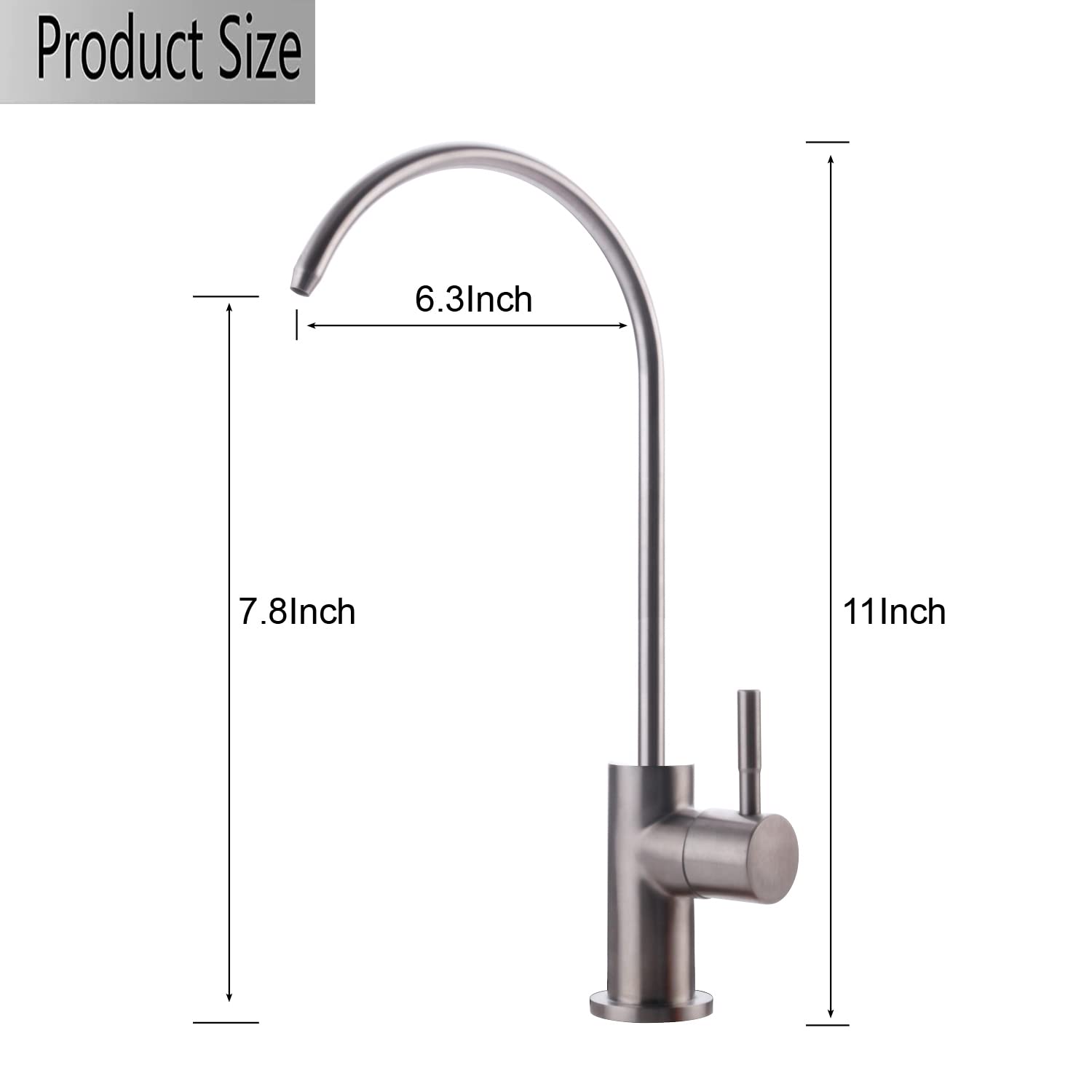 AZOS Water Filter Faucet Stainless Steel Reverse Osmosis Faucet RO Faucet Water Filtration System Non-Air-Gap Drinking Water Beverage Faucet, Brushed Nickel