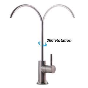 AZOS Water Filter Faucet Stainless Steel Reverse Osmosis Faucet RO Faucet Water Filtration System Non-Air-Gap Drinking Water Beverage Faucet, Brushed Nickel