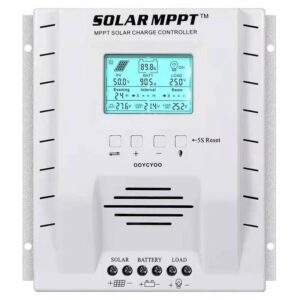 ooycyoo mppt charge controller 60 amp, 12v 24v auto 60a solar panel charge regulator, max 100v input with lcd display for lead-acid sealed gel agm flooded lithium battery