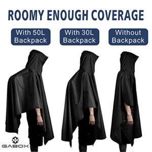 GABOX 𝟐 𝐏𝐚𝐜𝐤 𝐑𝐞𝐮𝐬𝐚𝐛𝐥𝐞 𝐄𝐕𝐀 𝐑𝐚𝐢𝐧 𝐏𝐨𝐧𝐜𝐡𝐨, Rain Coat Hood Camping Blanket Waterproof Raincoat for Adults Women Men Travel Hiking, White Color