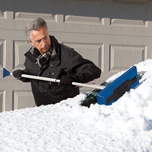 Snow Joe SJBLZD-4IN1-GRY Multi-Purpose Auto Snow Tool Kit, W/Storage Bag, Snow Broom, Brush, Shovel, Scraper, Gray