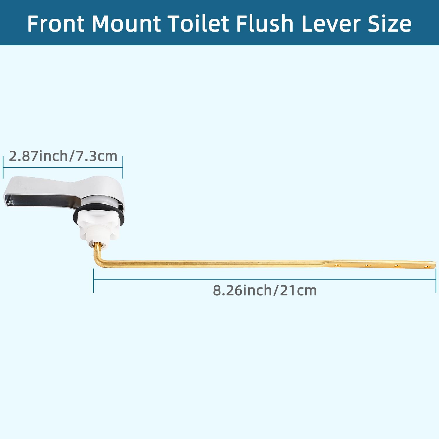 Hygie Rinse Universal Metal Toilet Handle Replacement Kit Front Mount Compatible with Kohler/Gerber/Glacier Bay Toilet Tank, Toilet Flusher Lever, Chrome