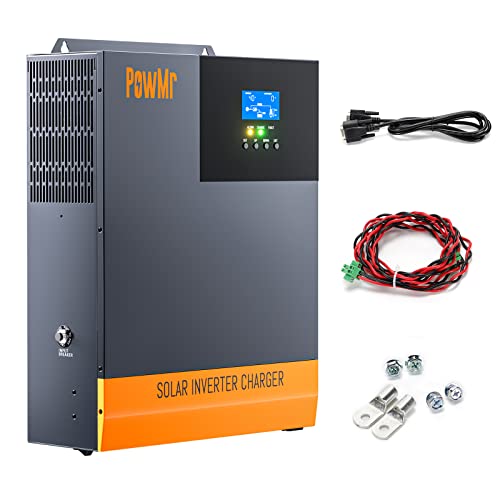 PowMr 5600W Solar Hybrid Inverter 48V, 5.6KW Off Grid Pure Sine Wave Inverter 220V with 80A MPPT Charge Controller, for 48V Lead Acid/Lithium Battery, Solar Inverter Support Parallel