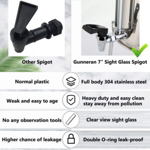 Stainless Steel Sight Glass Spigot with Clear View Water Level. 7''Sight Glass Compatible with Travel Berkey and Big Berkey System