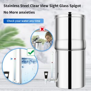 Stainless Steel Sight Glass Spigot with Clear View Water Level. 7''Sight Glass Compatible with Travel Berkey and Big Berkey System