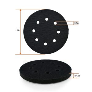 Tenalleys 2Pcs Hook and Loop 5" Soft Sponge Cushion 8 Holes Interface Buffer Pads Soft Density Interface Pads for Rotary Tools Grinder