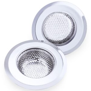 vmvn kitchen sink strainer, stainless steel sink drain strainers, 2pcs drain cover stopper,4.5" diameter for kitchen drain basket,for shower bathtub drain hair catcher