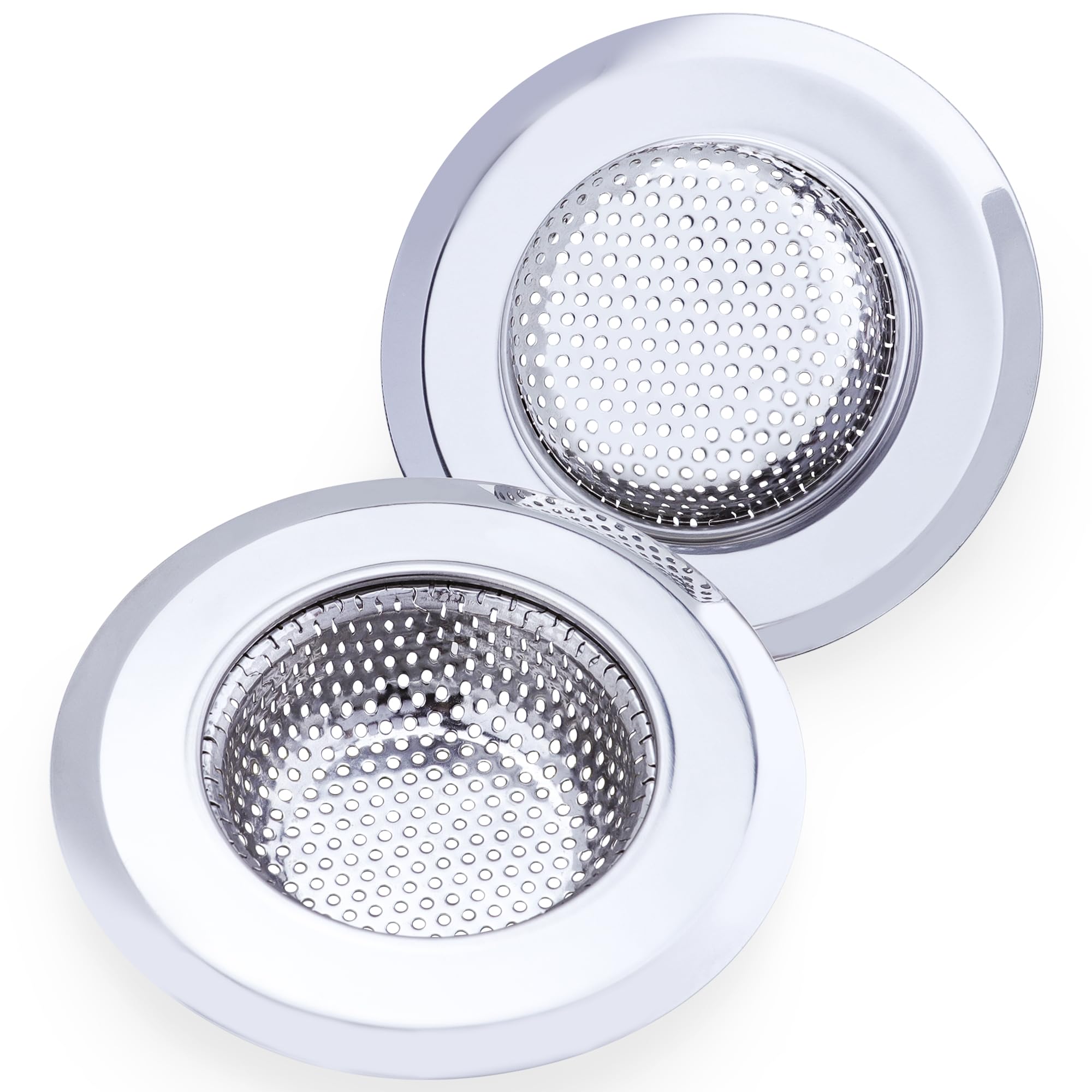 VMVN Kitchen Sink Strainer, Stainless Steel Sink Drain Strainers, 2pcs Drain Cover Stopper,4.5" Diameter for Kitchen Drain Basket,for Shower Bathtub Drain Hair Catcher