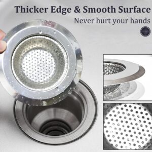 VMVN Kitchen Sink Strainer, Stainless Steel Sink Drain Strainers, 2pcs Drain Cover Stopper,4.5" Diameter for Kitchen Drain Basket,for Shower Bathtub Drain Hair Catcher