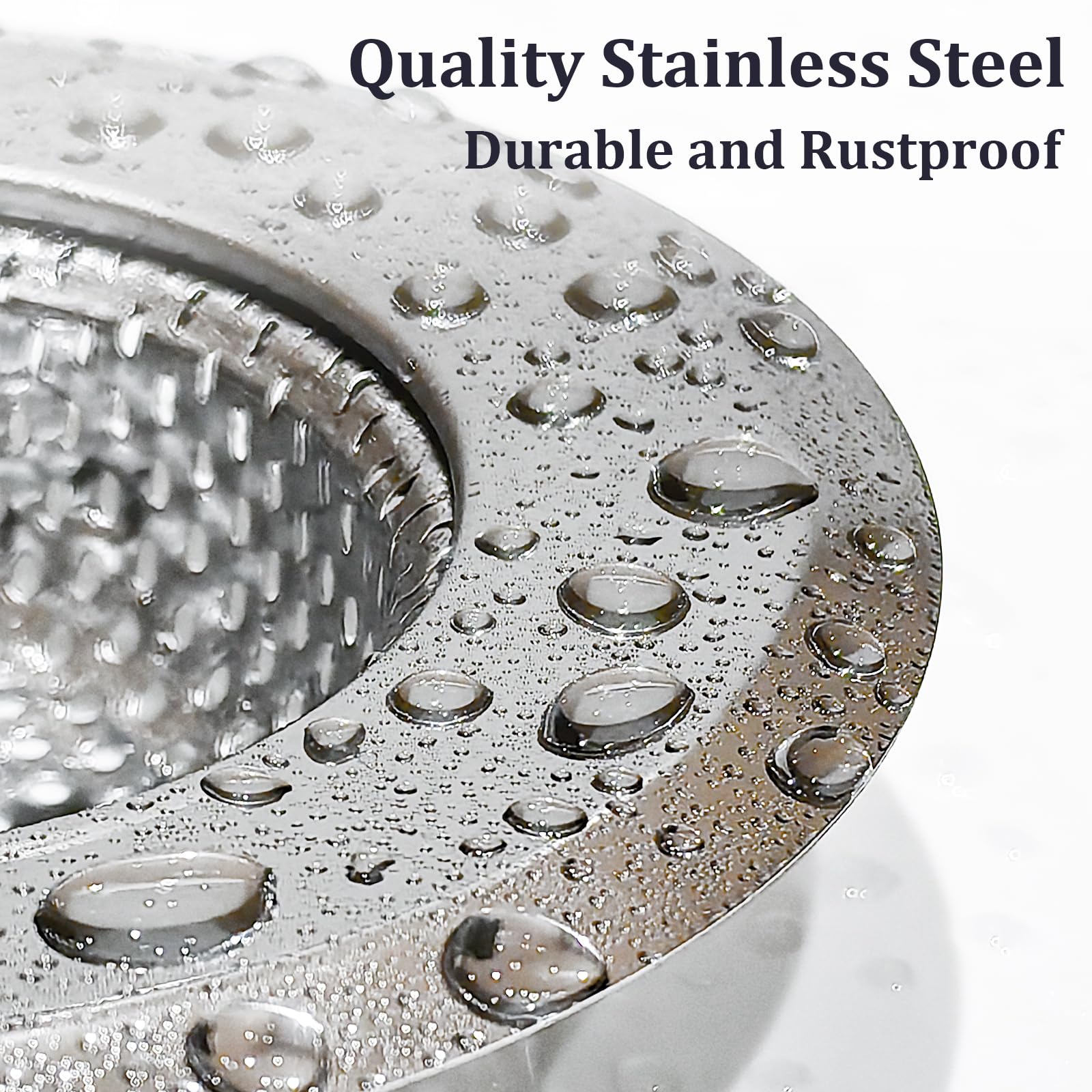 VMVN Kitchen Sink Strainer, Stainless Steel Sink Drain Strainers, 2pcs Drain Cover Stopper,4.5" Diameter for Kitchen Drain Basket,for Shower Bathtub Drain Hair Catcher