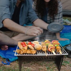 Bodkar Small Portable Grill for Personal Use, Mini Charcoal Grill for Tabletop Indoor Outdoor Cooking BBQ Camping Picnic Patio Backyard